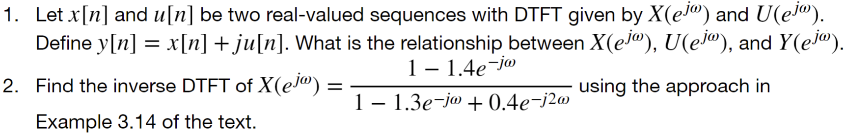 Solved 1. Let x[n] and u[n] be two real-valued sequences | Chegg.com