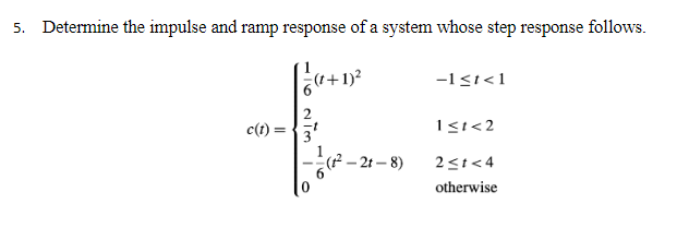 Solved Determine the impulse and ramp response of a system | Chegg.com