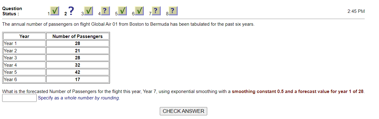 Solved What is the forecasted Number of Passengers for the | Chegg.com