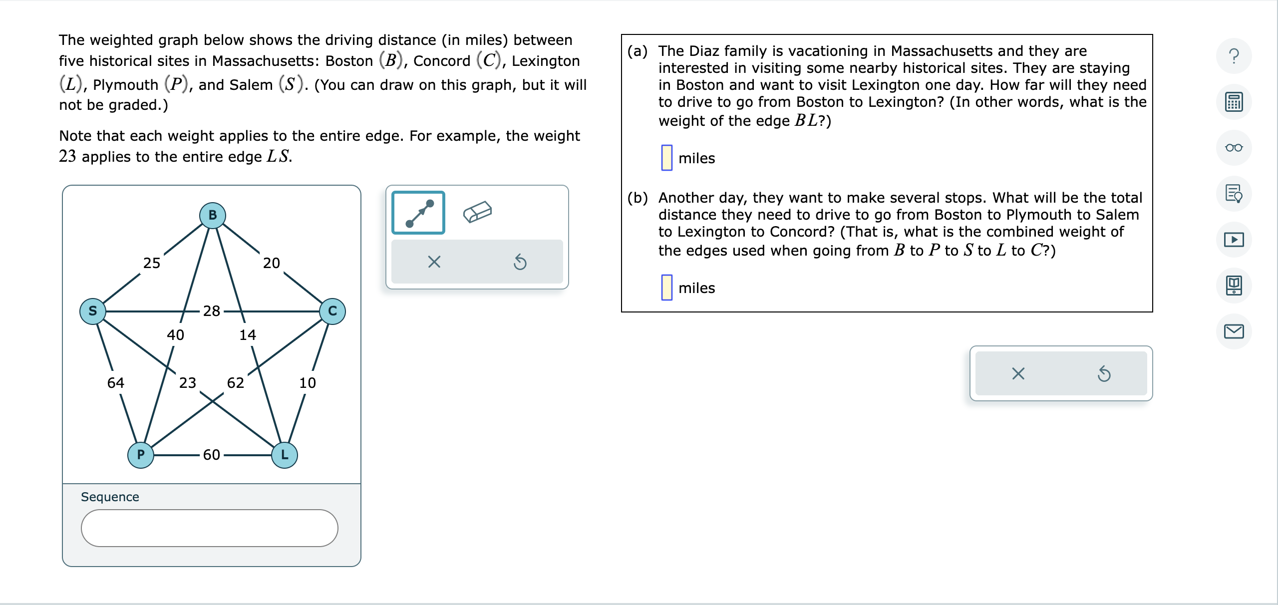 [Solved]: The weighted graph below shows the driving distan