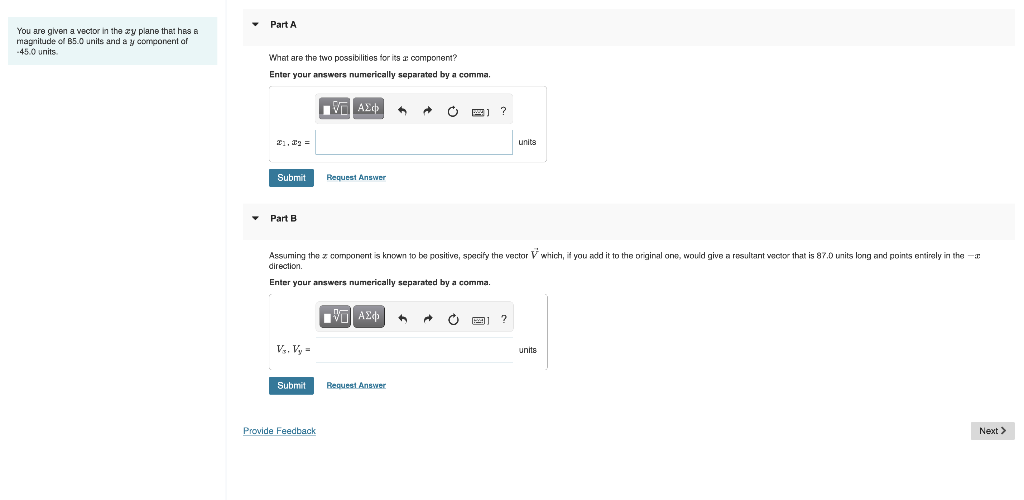 Solved Part A You are given a vector in the zy plane that | Chegg.com