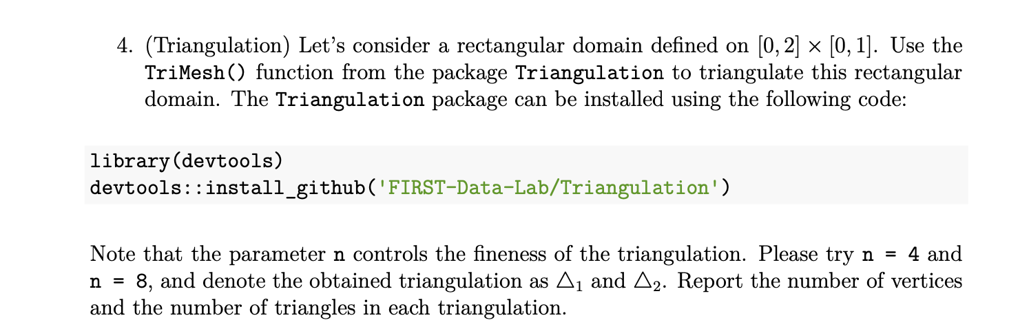 Solved 4. (Triangulation) Let's consider a rectangular | Chegg.com