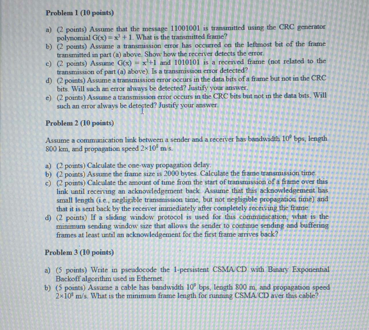 Solved Problem 1 10 Points A 2 Points Assume That The