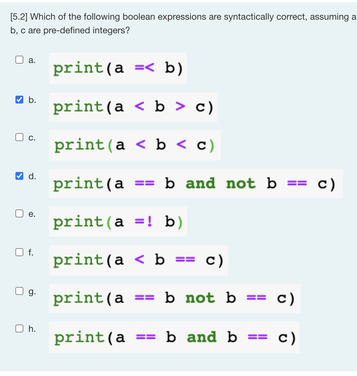 [5.2] Which of the following boolean expressions are | Chegg.com