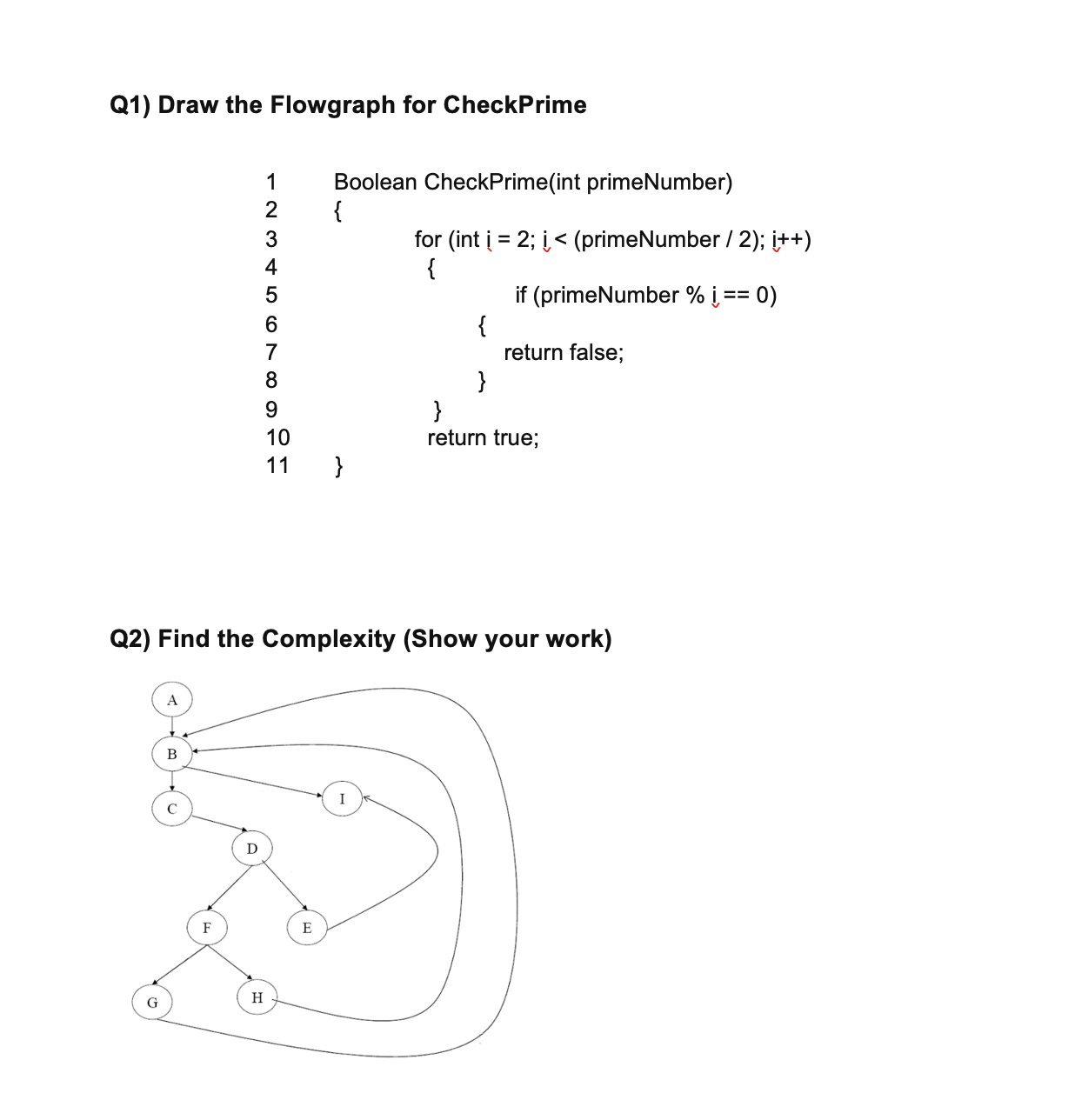 Solved Q1) Draw the Flowgraph for CheckPrime Boolean | Chegg.com