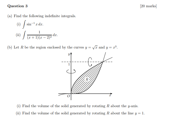 Solved (a) Find the following indefinite integrals. (i) | Chegg.com