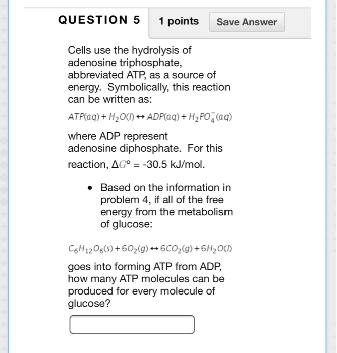 Solved QUESTION 5 1 points Save Answer Cells use the | Chegg.com