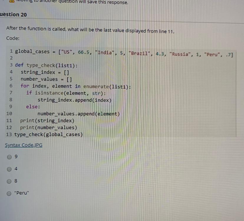Solved question will save this response. uestion 20 After | Chegg.com