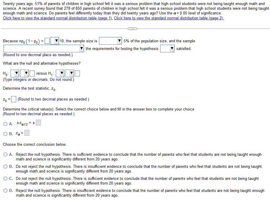 Solved Drow down menu options for first statement: 1. >, | Chegg.com