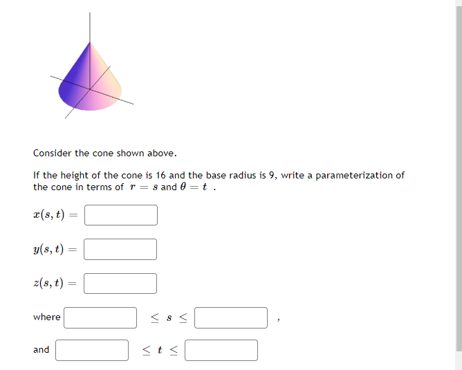 Solved Consider the cone shown above. If the height of the | Chegg.com