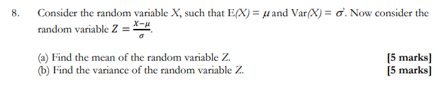 Solved Consider the random variable X, such that E(X)=μ and | Chegg.com