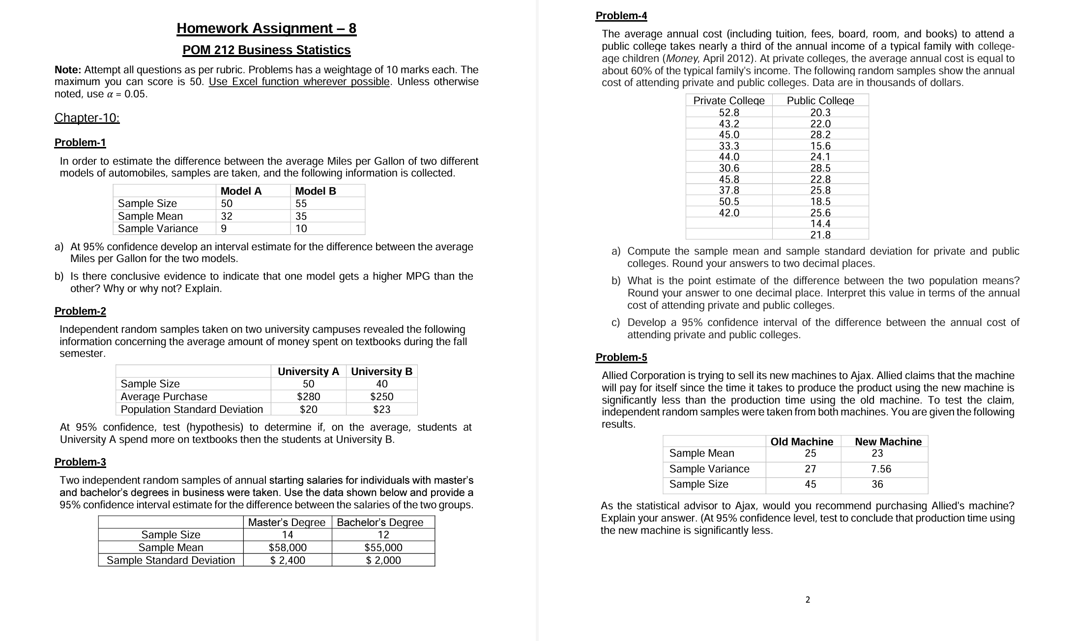 Solved Use And Upload An Excel Spreadsheet With These