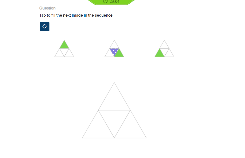 Solved 0 23:04 Question Tap to fill the next Image in the | Chegg.com