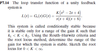 Solved 7.14 The loop transfer function of a unity feedback | Chegg.com