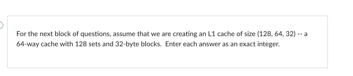 Solved For the next block of questions, assume that we are | Chegg.com