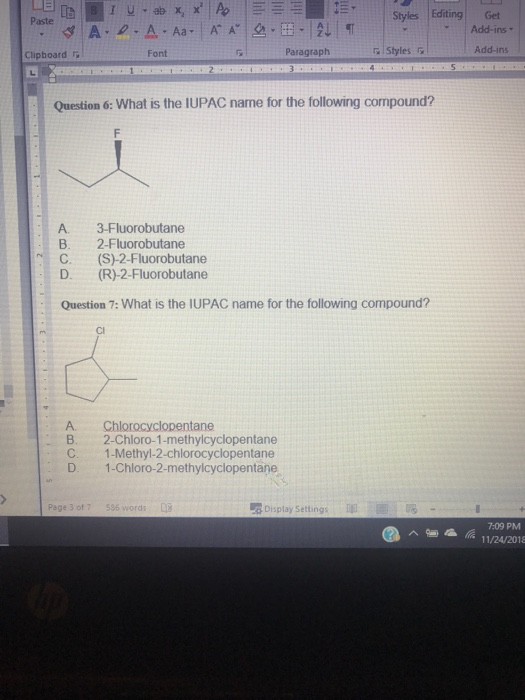 Solved Font Paragraph Styles G Add-in ipboard Question 14. | Chegg.com