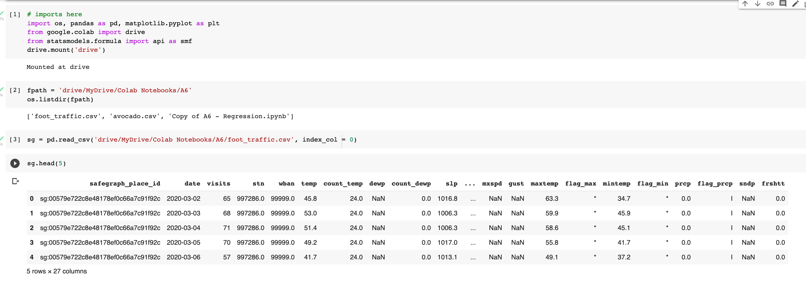 Using python Run and interpret a simple linear | Chegg.com
