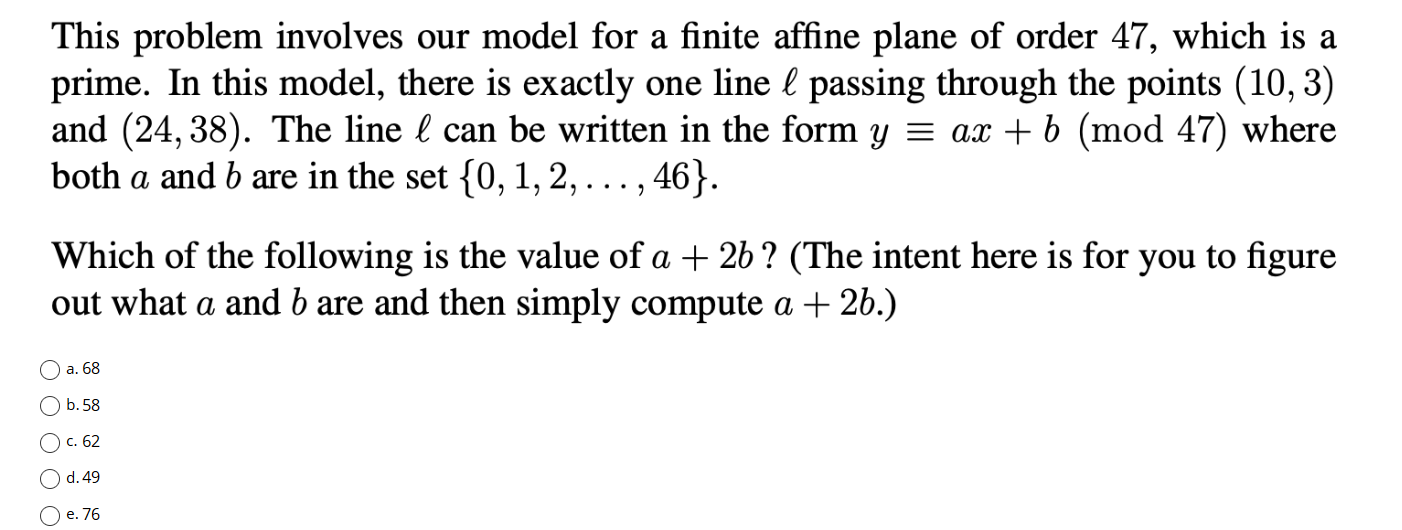 Solved This problem involves our model for a finite affine | Chegg.com