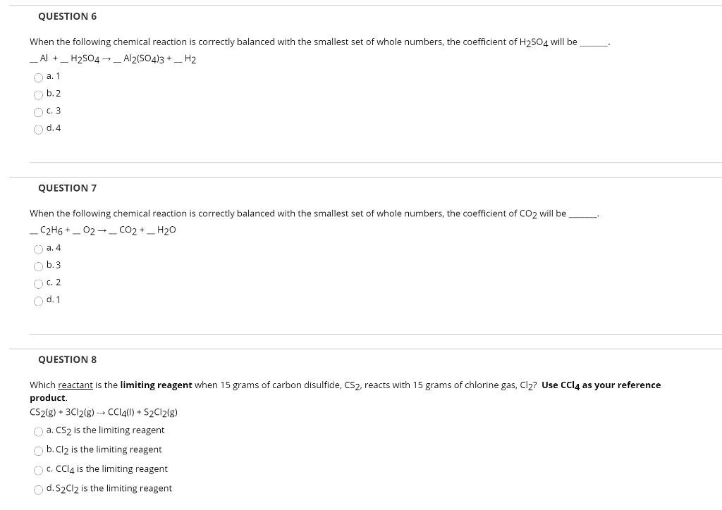 Solved QUESTION 6 When the following chemical reaction is | Chegg.com
