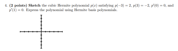 Solved 4. (2 points) Sketch the cubic Hermite polynomial p() | Chegg.com