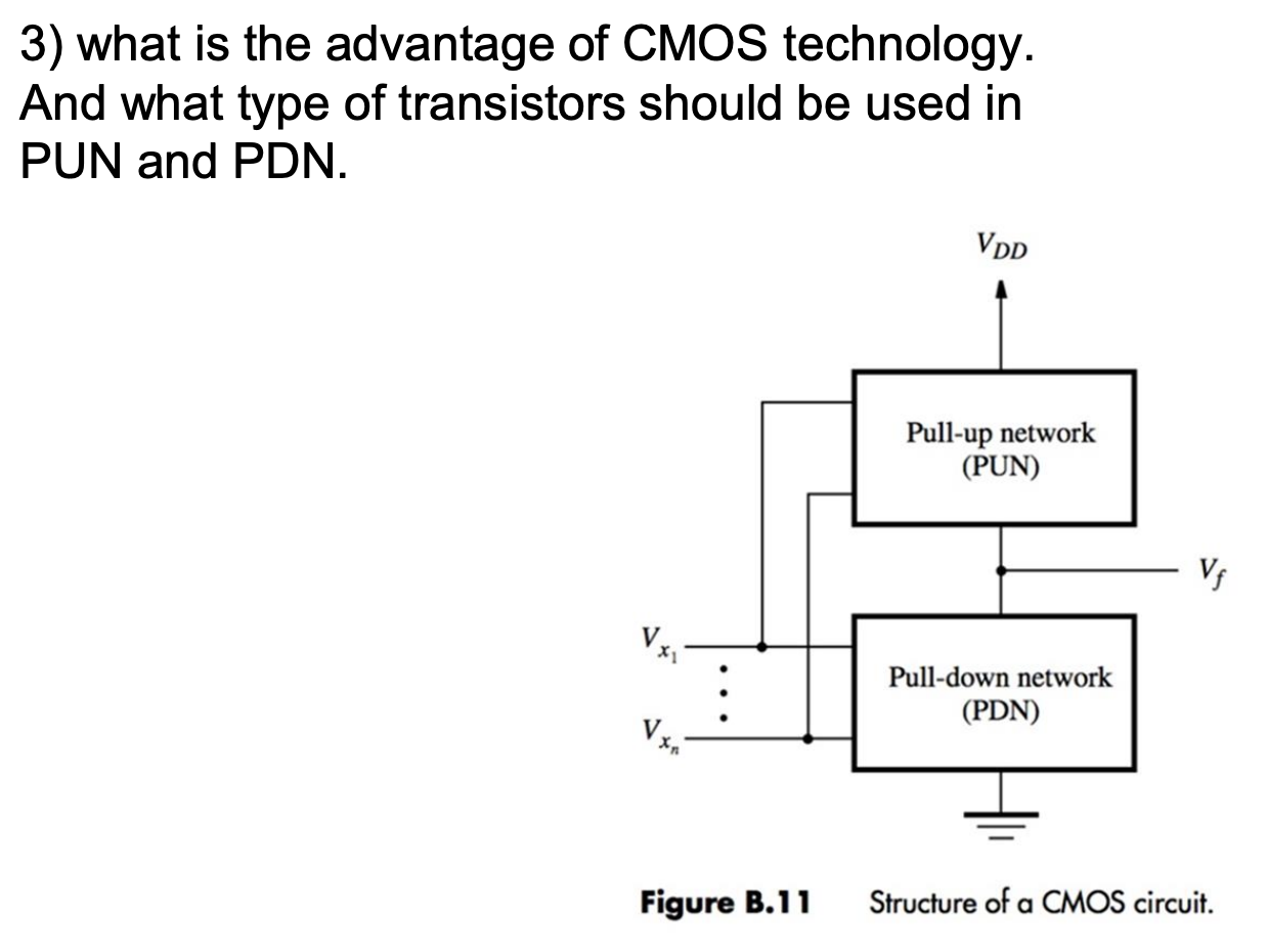 Solved 3) what is the advantage of CMOS technology. And what | Chegg.com