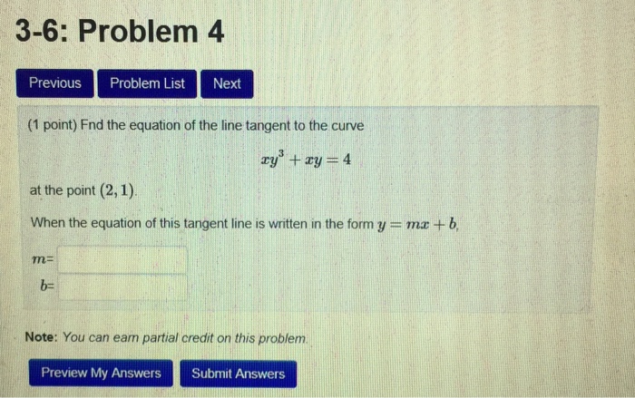 Solved 3-6: Problem 4 Previous Problem ListNext (1 point) | Chegg.com