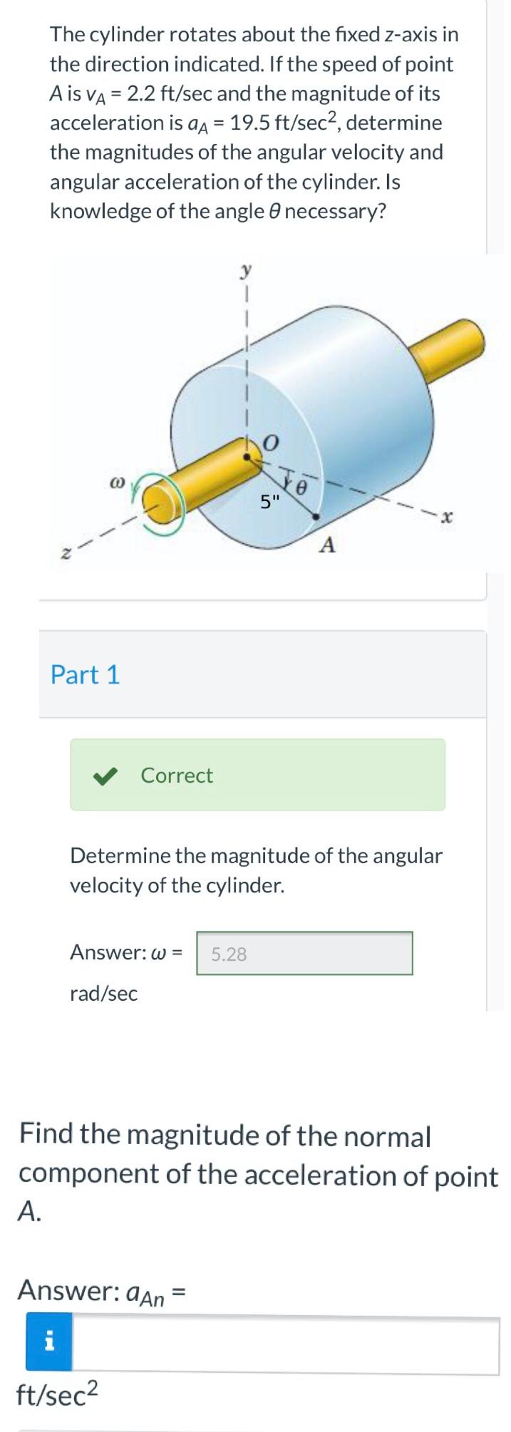 Solved The cylinder rotates about the fixed z-axis in the | Chegg.com