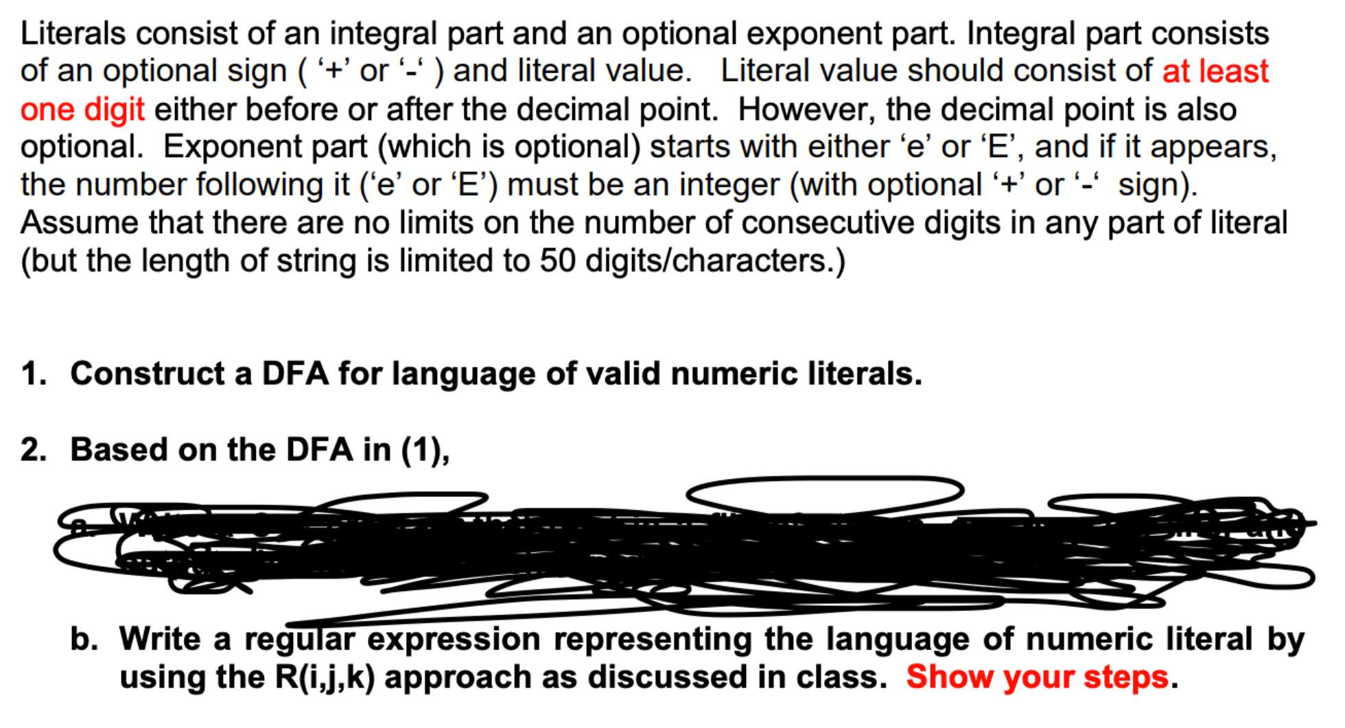 Solved ib. ﻿Write a regular expression representing the | Chegg.com