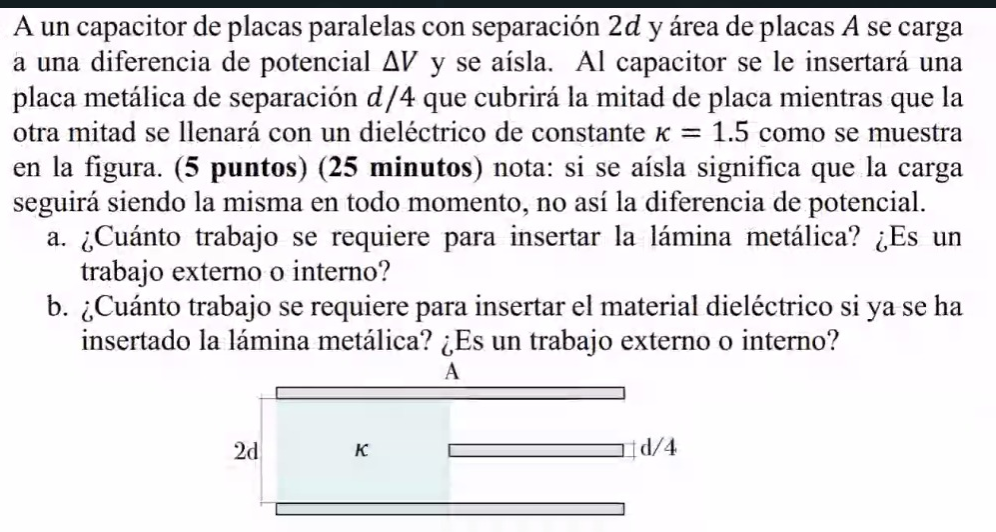 Solved A capacitor of parallel plaques with a separation of | Chegg.com