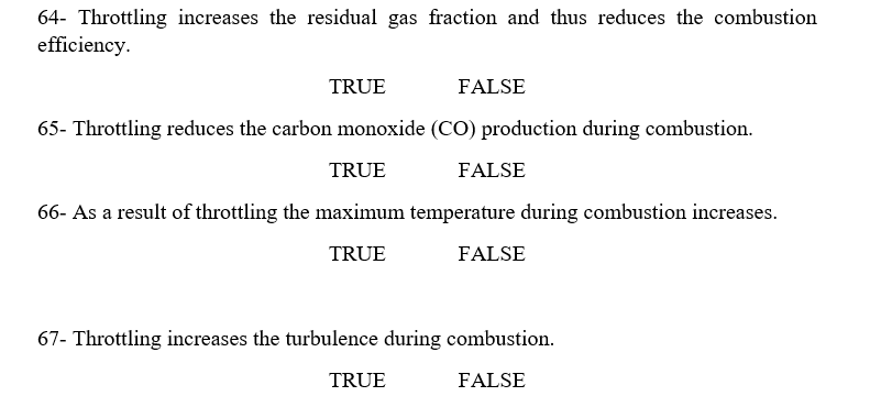 Solved 64- Throttling increases the residual gas fraction | Chegg.com