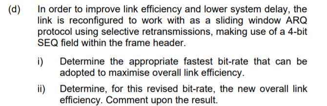 (d) In order to improve link efficiency and lower | Chegg.com