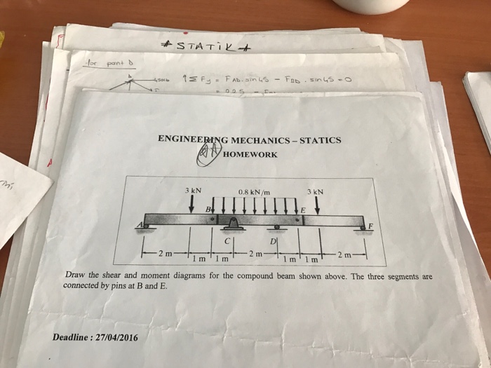 Solved or pa ENGINEERING MECHANICS- STATICS HOMEWORK 3 kN | Chegg.com