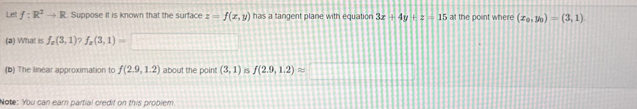 Solved Let f:R2→R. Suppose it is known that the surface | Chegg.com