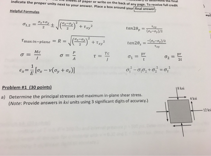 Solved indicate the proper units next to your answer. Place | Chegg.com