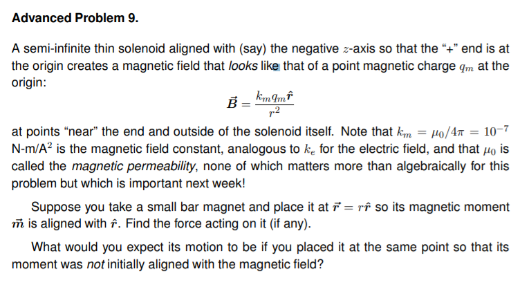 Solved Advanced Problem 9. 10-7 A semi-infinite thin | Chegg.com