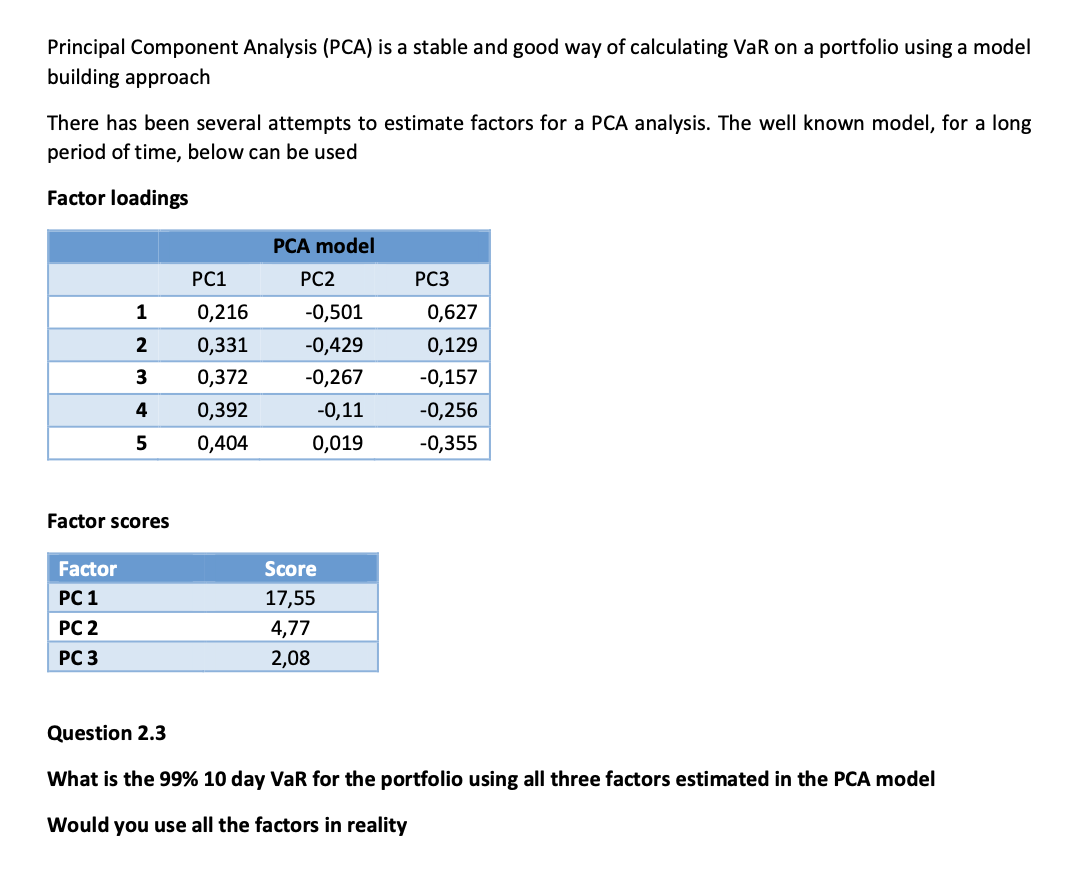 Solved Principal Component Analysis (PCA) is a stable and | Chegg.com