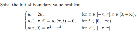 Solved Solve the initial boundary value problem ut = 2uza, | Chegg.com