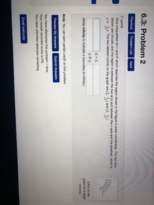 Solved 6.3: Problem 2 Problem ListNext (1 point) Give | Chegg.com