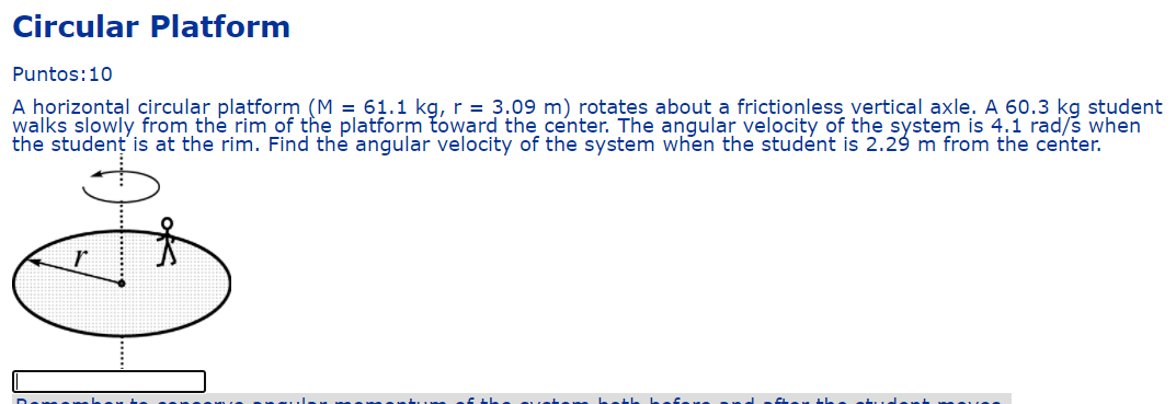 Solved Circular Platform Puntos:10 A horizontal circular | Chegg.com
