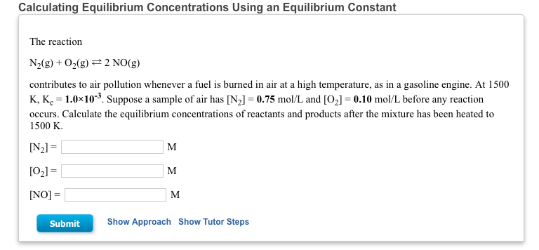 Solved Calculating Equilibrium Concentrations Using an | Chegg.com