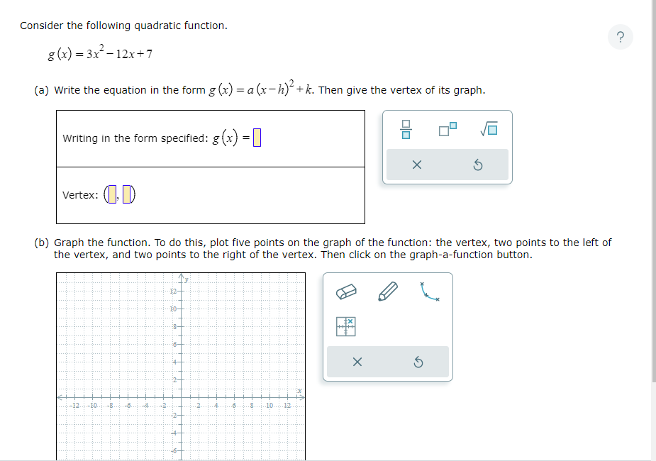 Solved Consider the following quadratic function. | Chegg.com