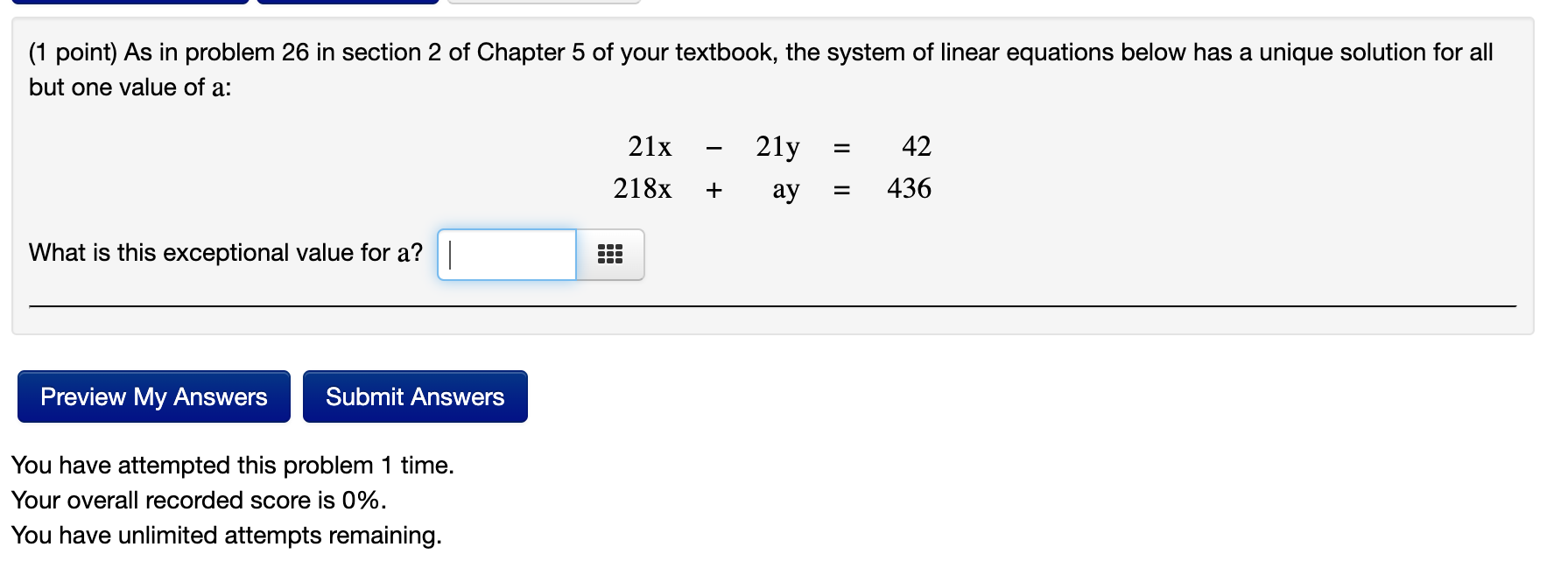 Solved (1 point) As in problem 26 in section 2 of Chapter 5 | Chegg.com