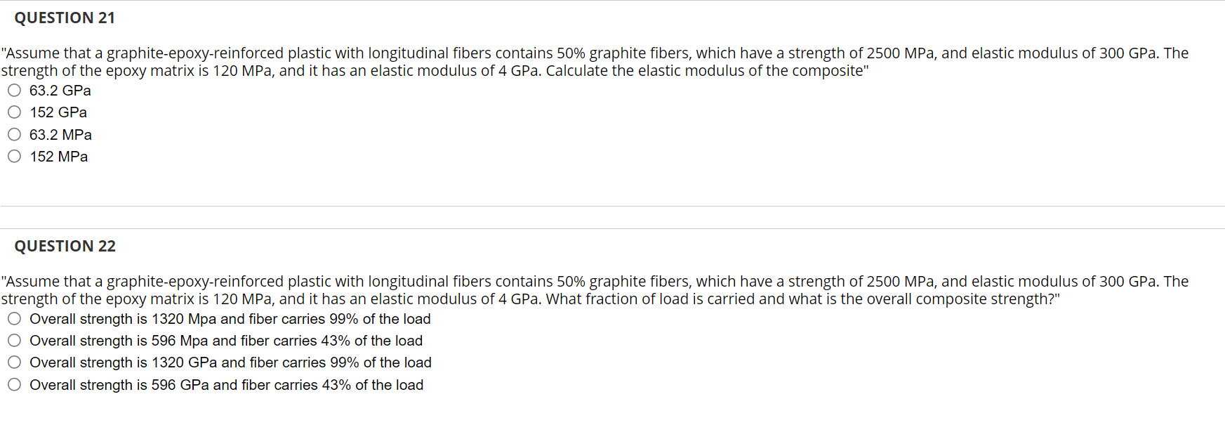 Solved 'Assume that a graphite-epoxy-reinforced plastic with | Chegg.com