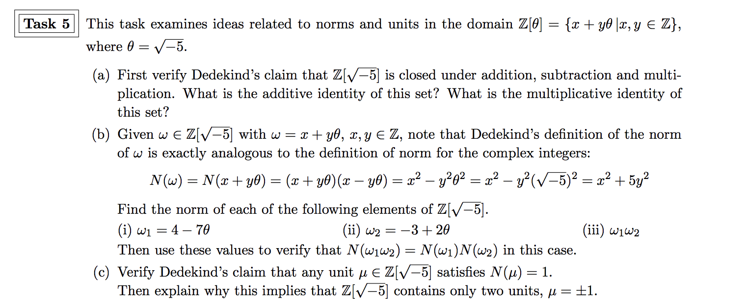 Solved Task 5 This task examines ideas related to norms and | Chegg.com