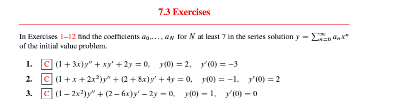 Solved 7.3 Exercises In Exercises 1-12 find the coefficients | Chegg.com