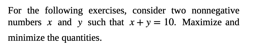 Solved For the following exercises, consider two nonnegative | Chegg.com