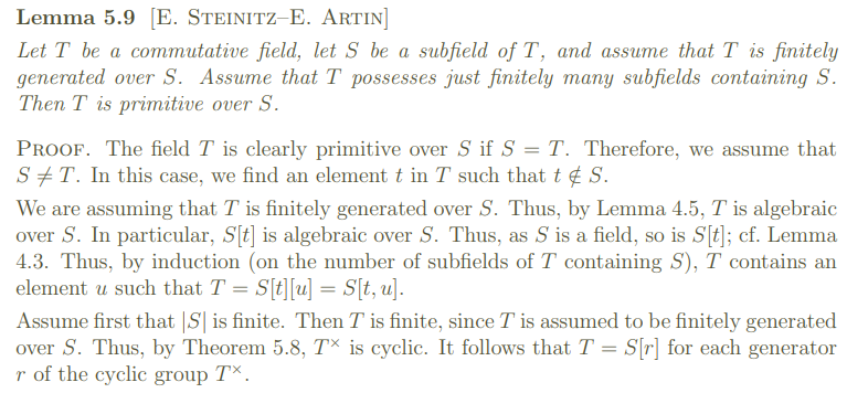 Solved Theorem 9.9 PRIMITIVE ELEMENT] Let T be a commutative | Chegg.com