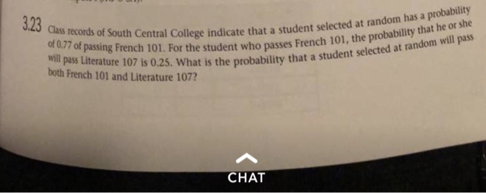 Solved Class probability passing French 101. both French 101 | Chegg.com