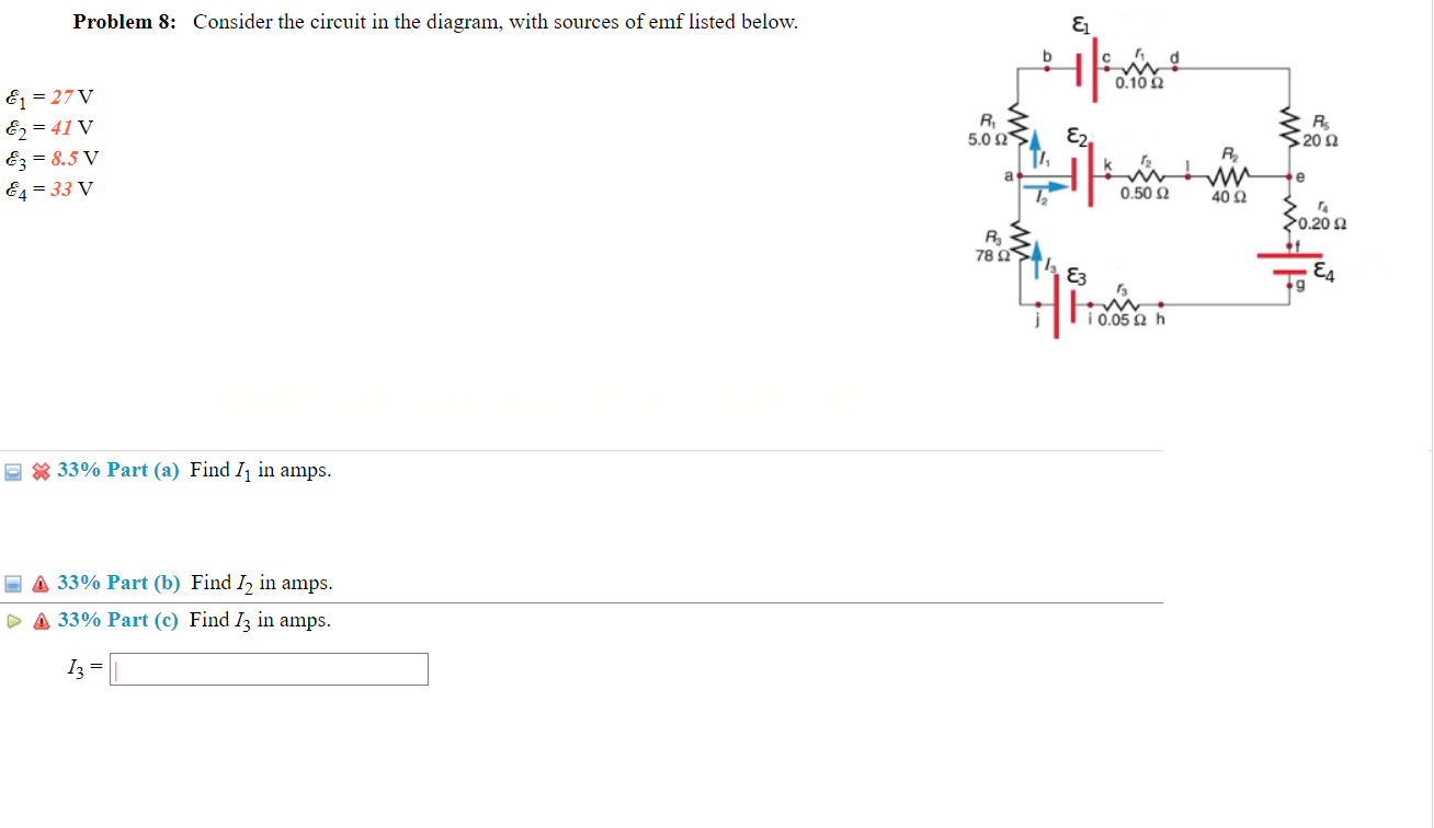 Solved Problem 8: Consider the circuit in the diagram, with | Chegg.com
