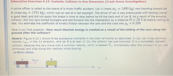 Solved Interactive Exercises 9.15: Inelastic Collision in | Chegg.com